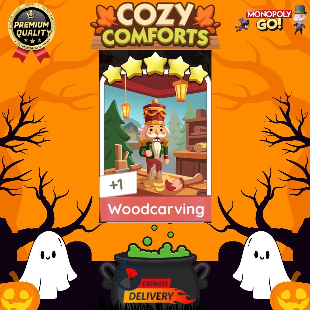 1 Pcs Monopoly GO 5 Star Stickers - Woodcarving SET 22 - Cozy Comforts ...