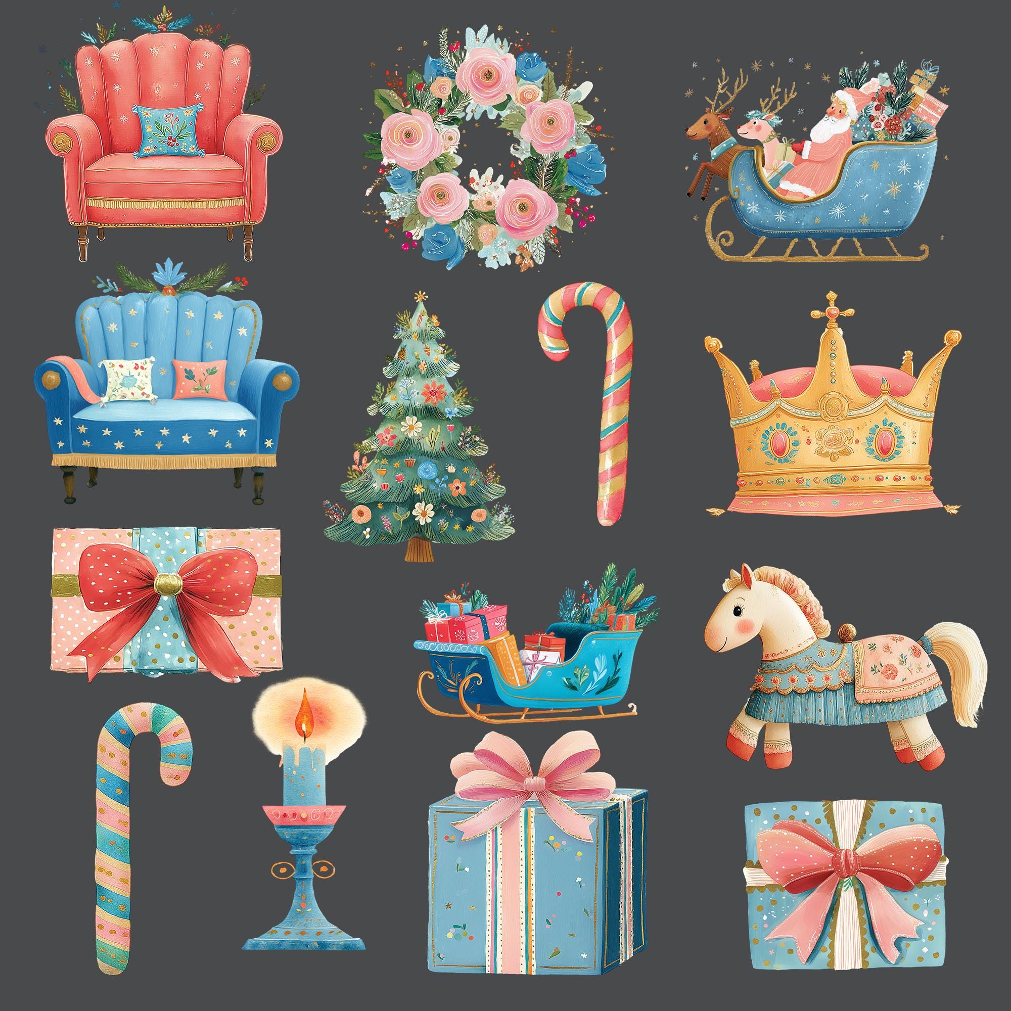 Vintage Nutcracker Clipart Set – Watercolor Christmas Ballet Fairies ...