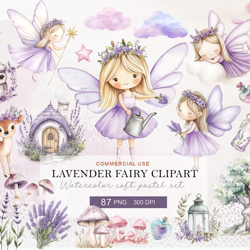 Purple Woodland Clipart - Etsy
