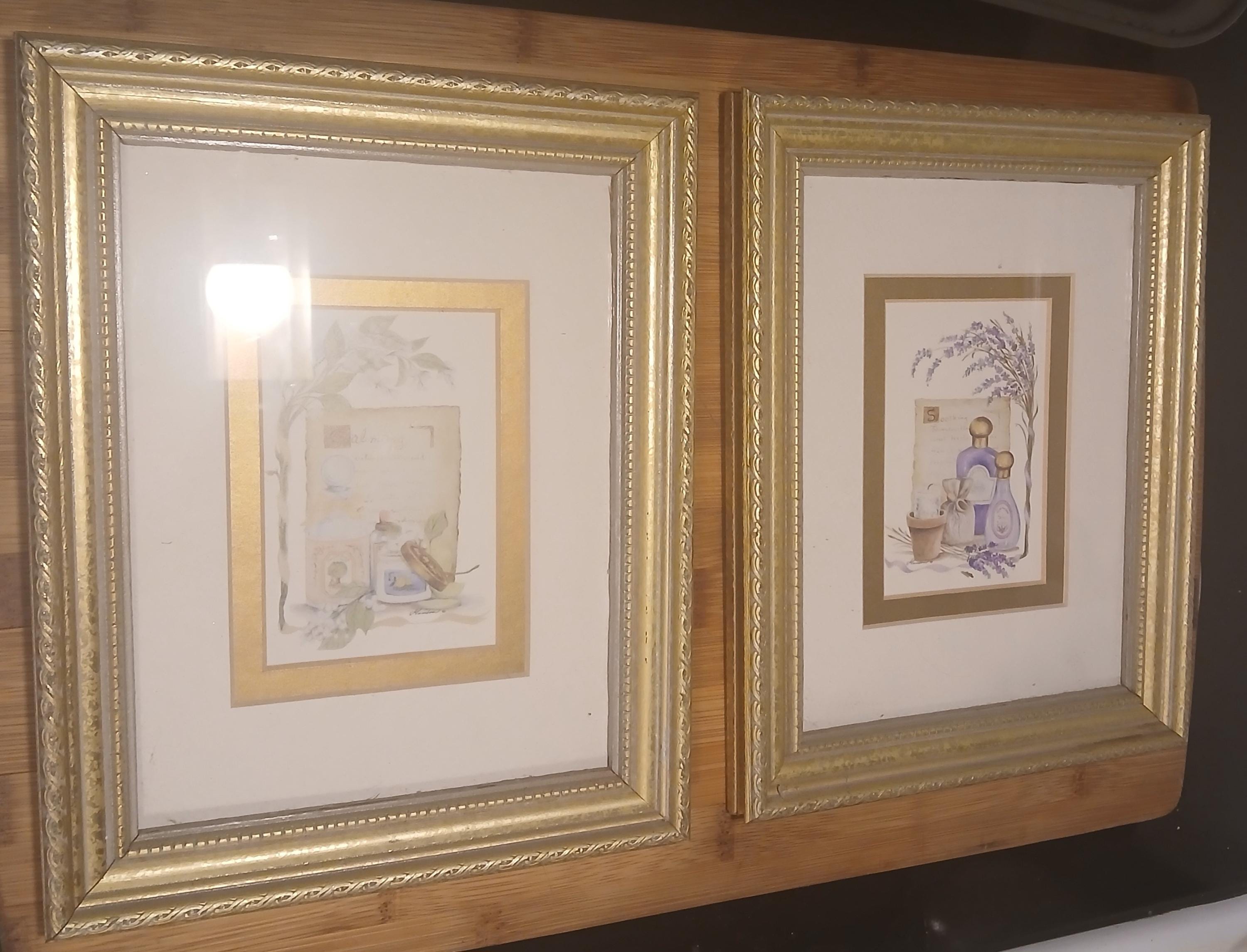 Vintage Botanical Print in Gold Frame, French Country Wall Art (set of ...