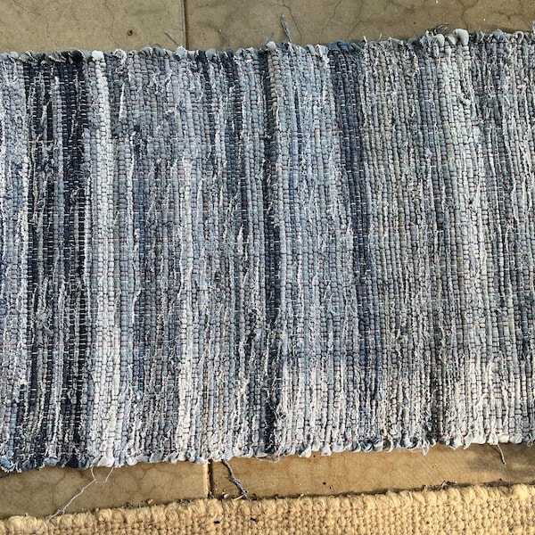 Blue Rag Rug - Etsy