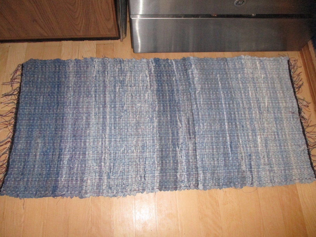 Blue Jean Rug Denim Rug Upcycle Rug Blue Handwoven Handmade Rug - Etsy