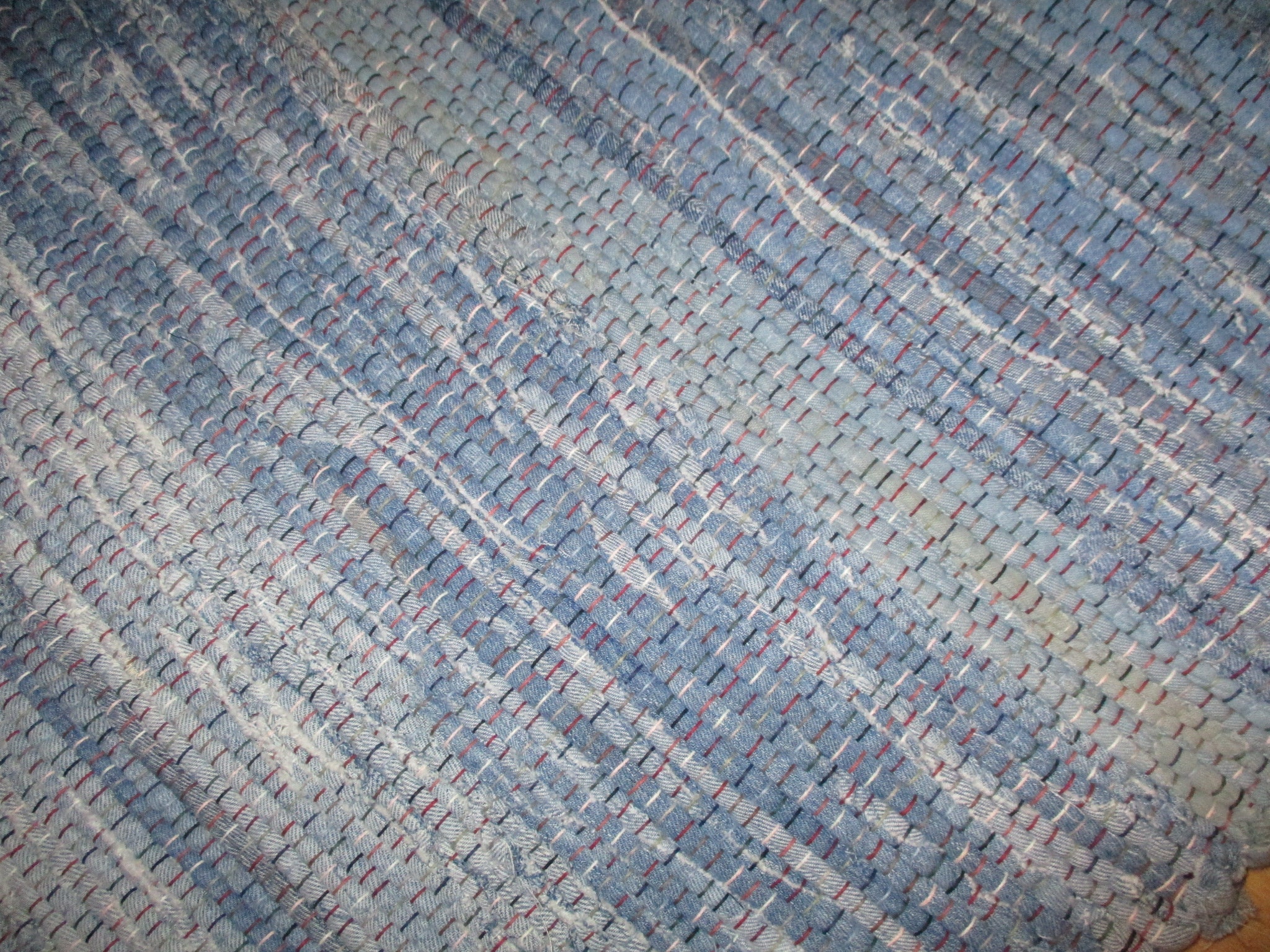 Vintage Style Rug Handwoven Rug Denim Rug Upcycle Rug Blue Jean Rug ...