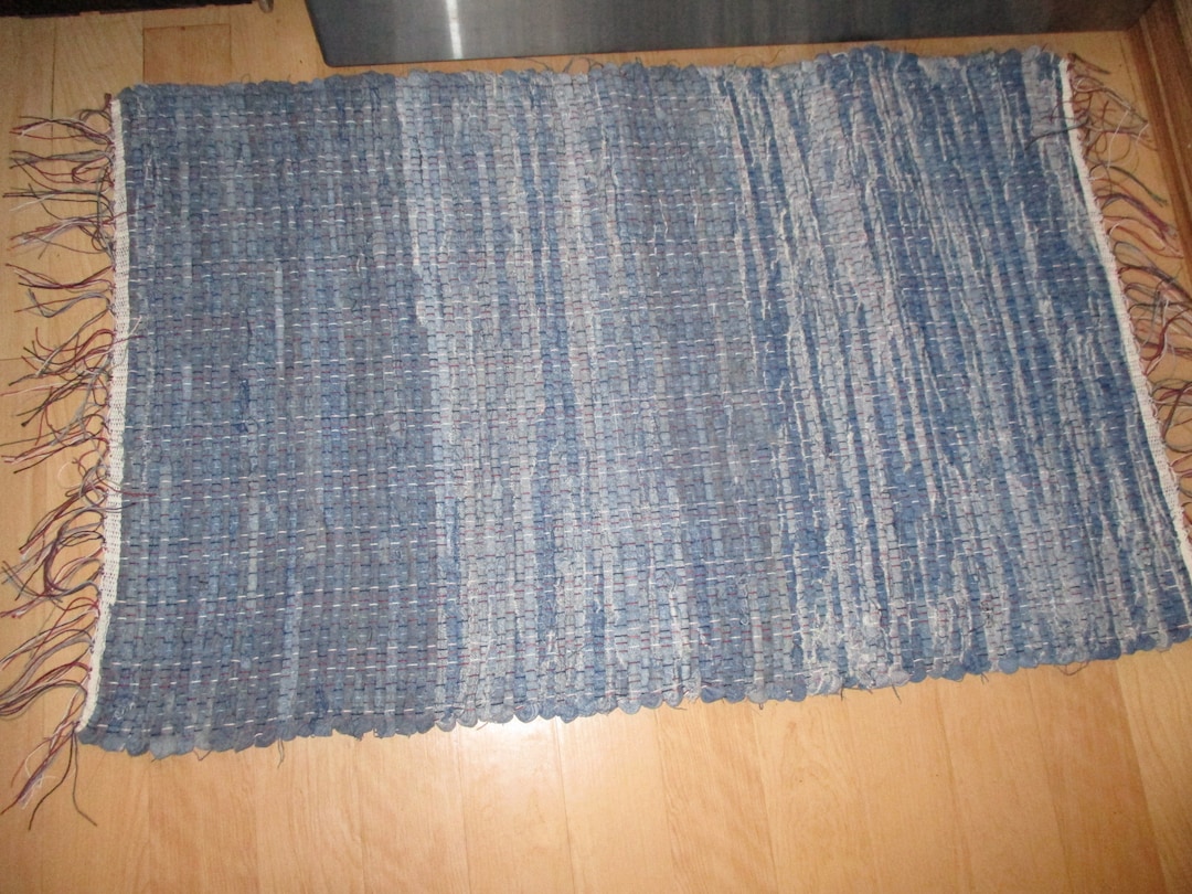 Denim Rug Upcycle Rug Jean Rug Handmade Rug Blue Jean Rug - Etsy