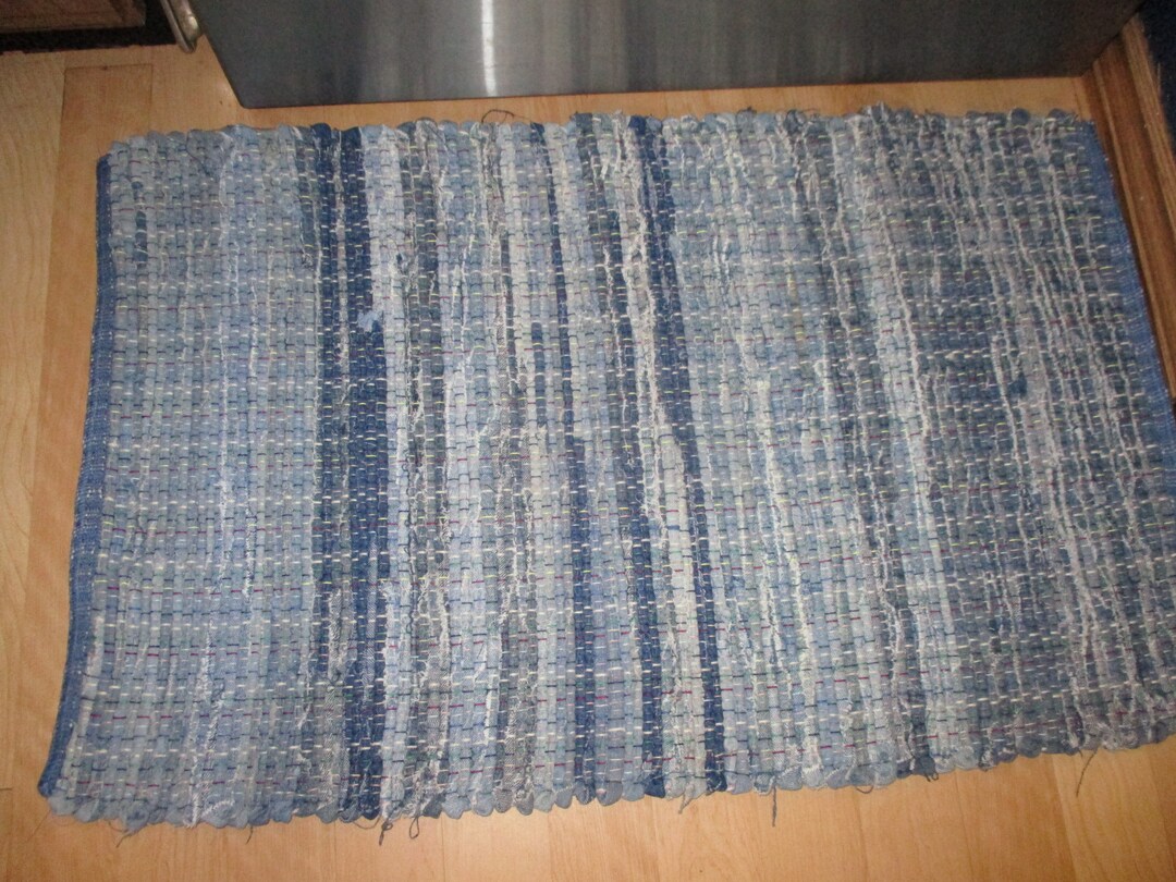 Denim Rug Jean Rug Handwoven Rug Upcycle Rug Blue - Etsy