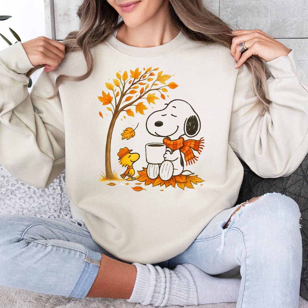 Snoopy Fall Shirt, Snoopy Autumn Leaves Pumpkin Sweatshirt, Vintage ...