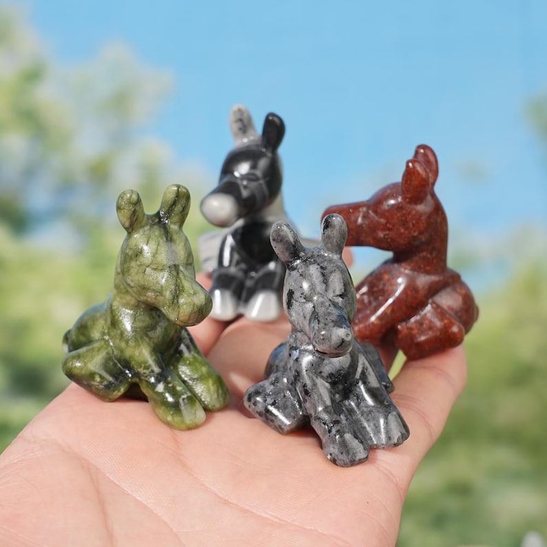 Natural Crystal Sitting Donkey Carving,crystal Animal Statue,home Decor ...