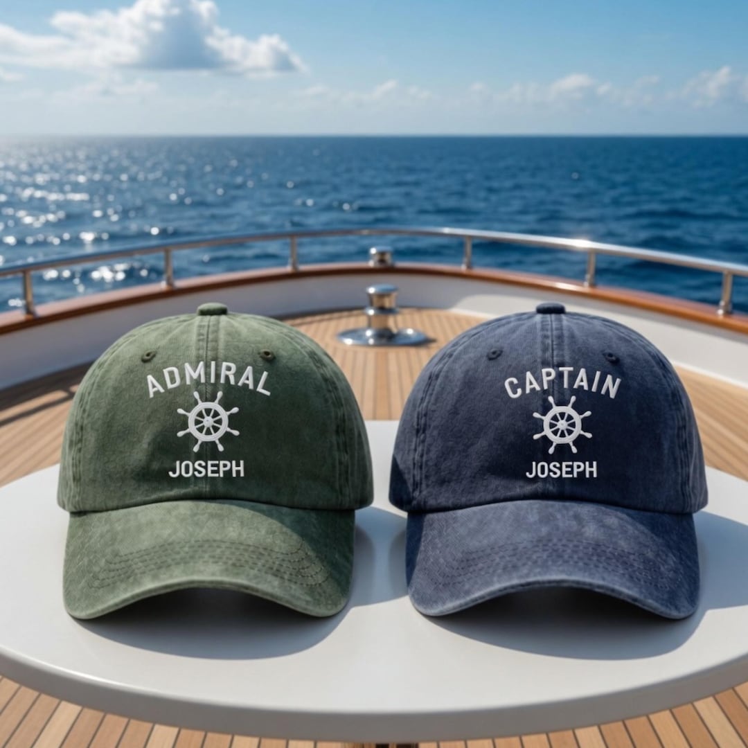 Custom Embroidered Captain Hat, Personalized Nautical Baseball Cap ...