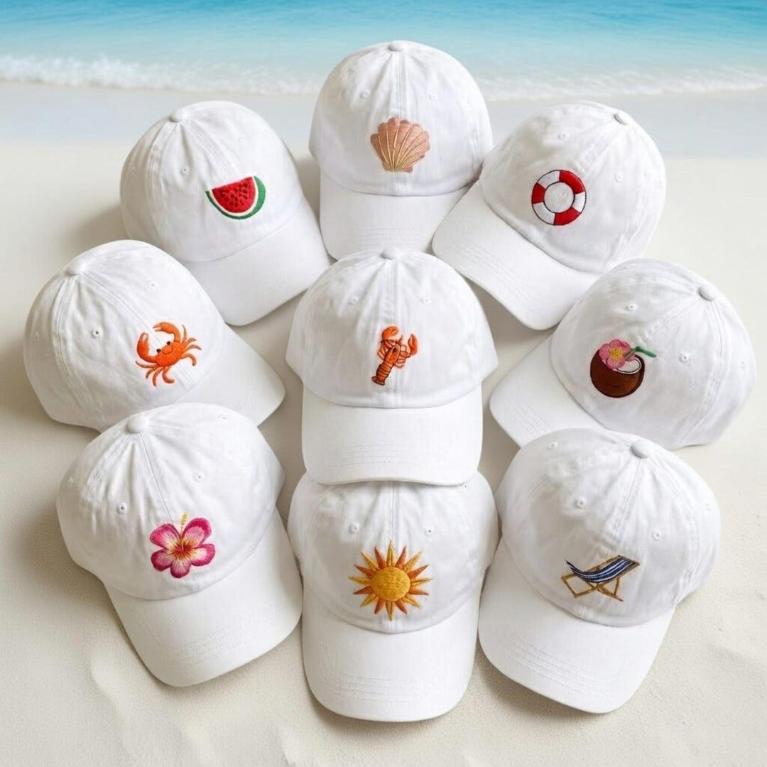 Custom Summer Vibes Embroidered Cap | Personalized Beach Hat | Coastal ...