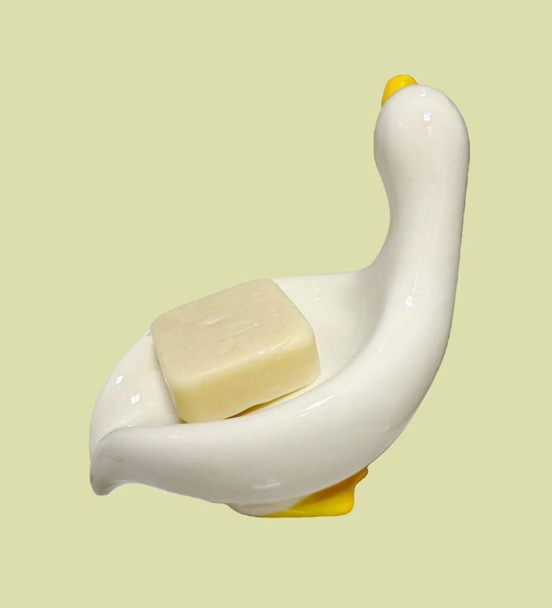 Ceramic Duck Soap Dish – Bathroom Decor, White Glazed Soap Holder ...