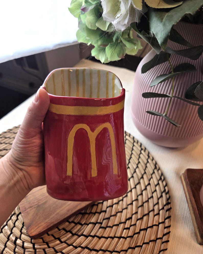 Handmade Ceramic French Fries Mug – McDonald’s Inspired Fry Cup – Fun ...