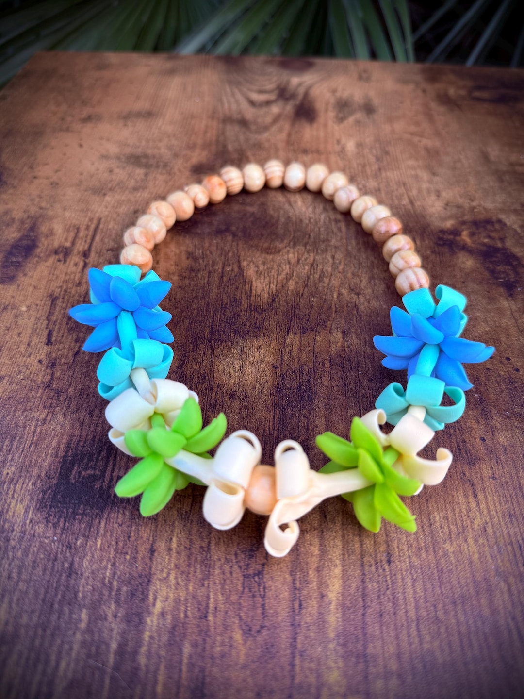 Coastal Pikake Flower Car Lei, Teal Mint Hawaiian Rearview Mirror Charm ...