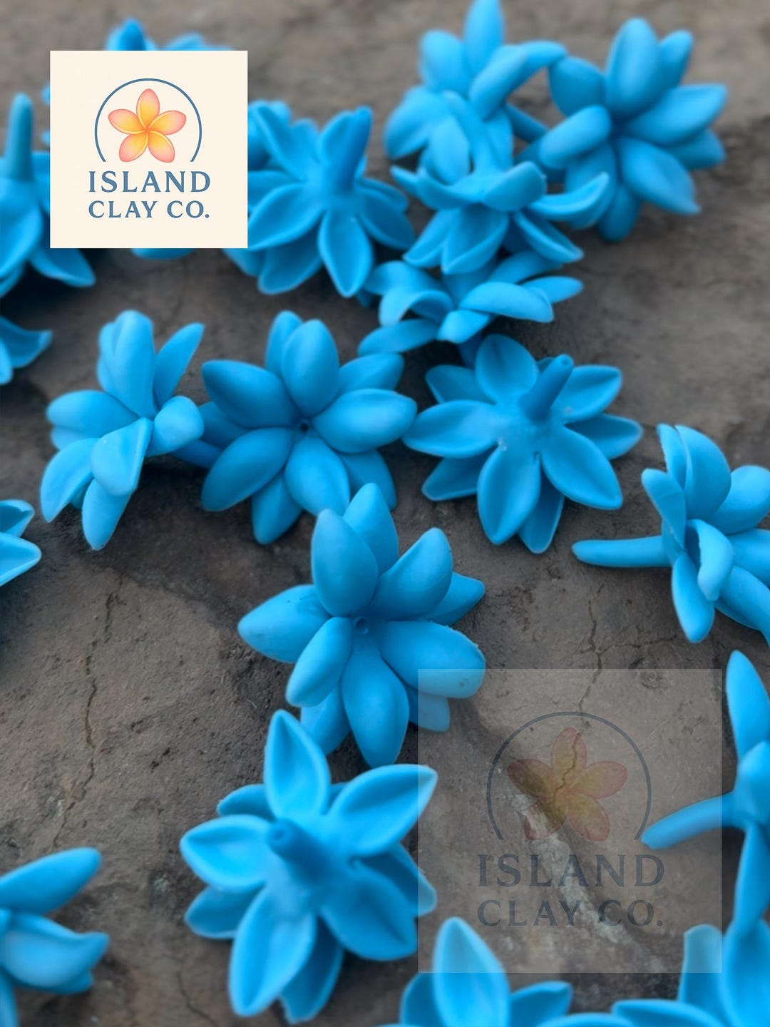 Pikake Jasmine Blue Large Size Periwinkle Clay Flowers for Jewelry ...