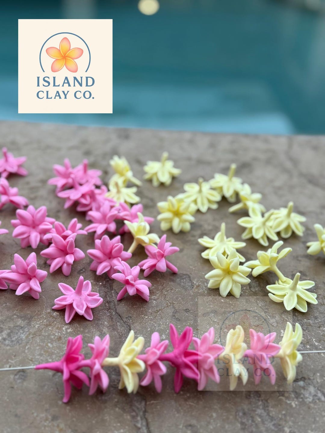Jasmine Pikake Flower Combo Set – Cream & Pink Beads | Handcrafted ...