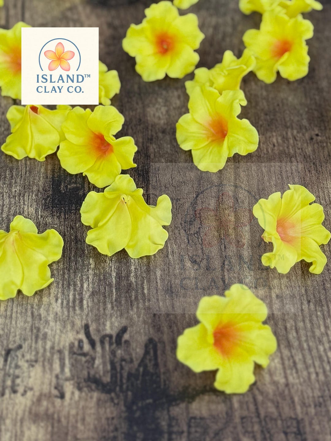 Yellow-orange Clay Hibiscus Handcrafted Flowers | Jewelry Making ...