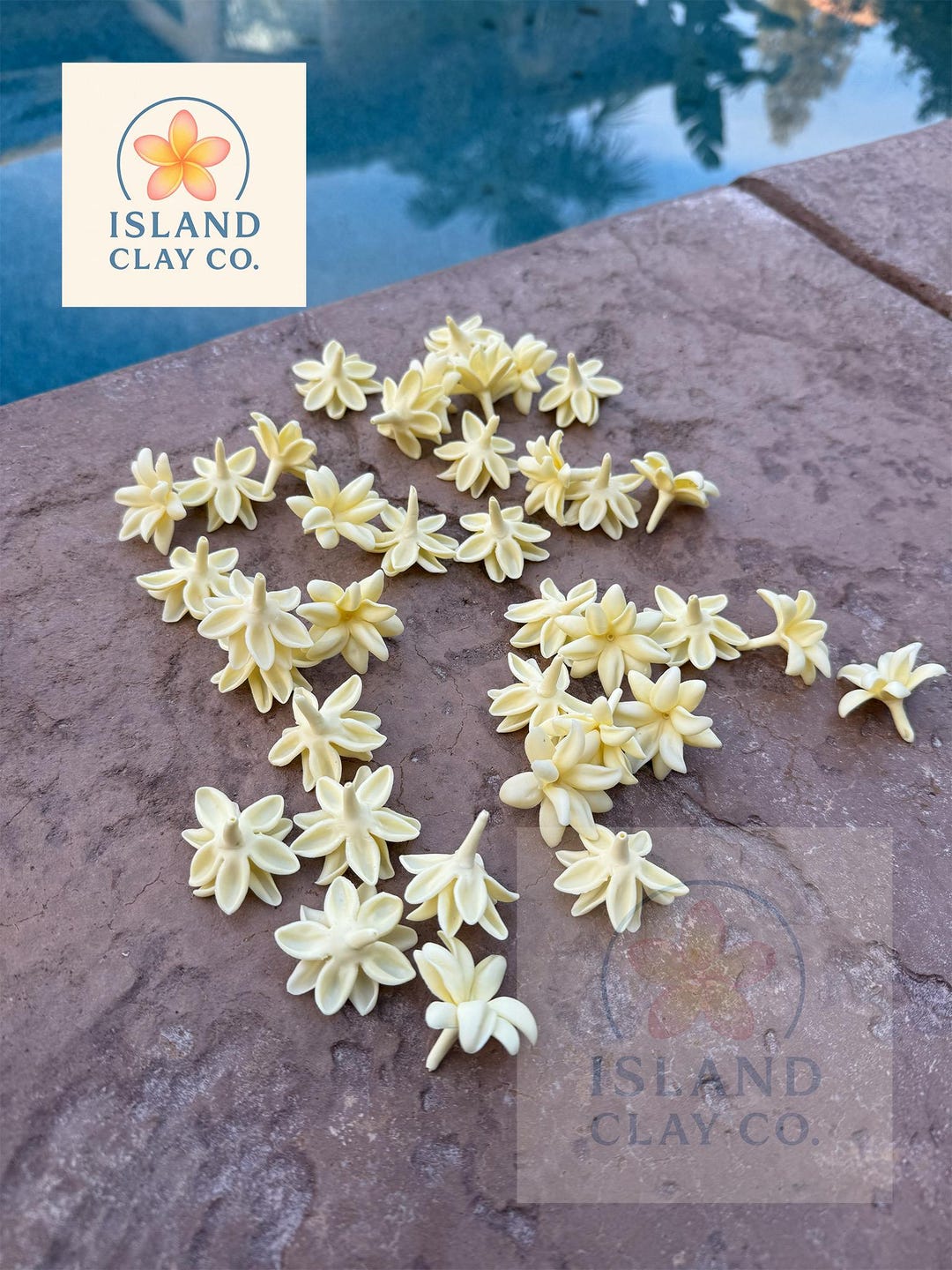 Pikake Jasmine Cream Large Size Clay Flowers for Jewelry Making ...