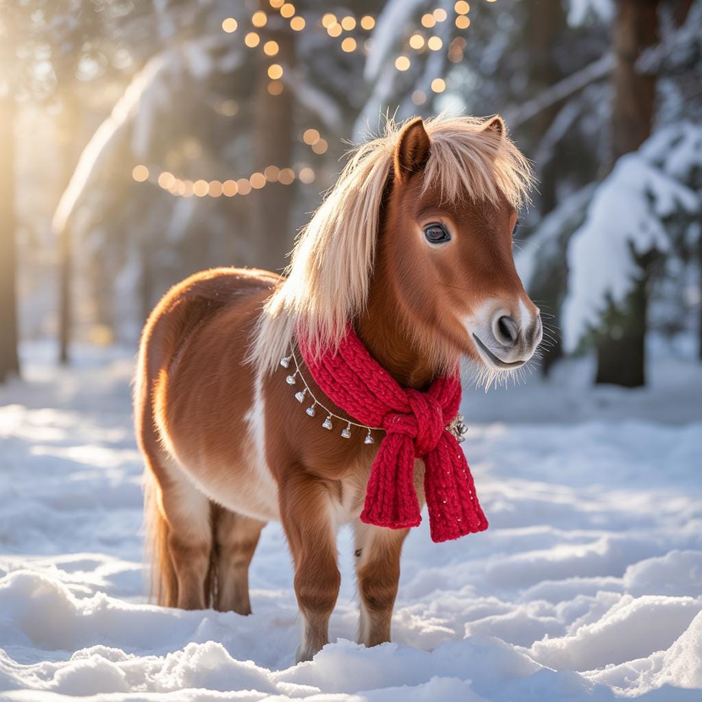 Christmas Mini Pony Print – Winter Holiday Wall Art - Etsy