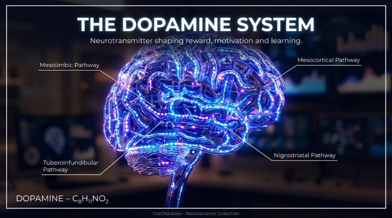 Dopamine System Printable | Psychology Digital Poster | Neuroscience ...