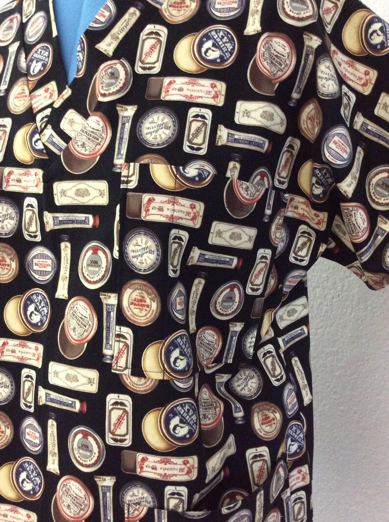 Men's Barber Shop Themed Scrub Top - Etsy