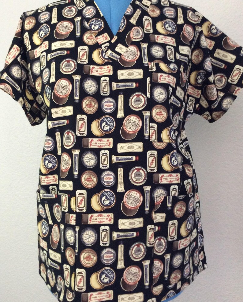 Men's Barber Shop Themed Scrub Top - Etsy