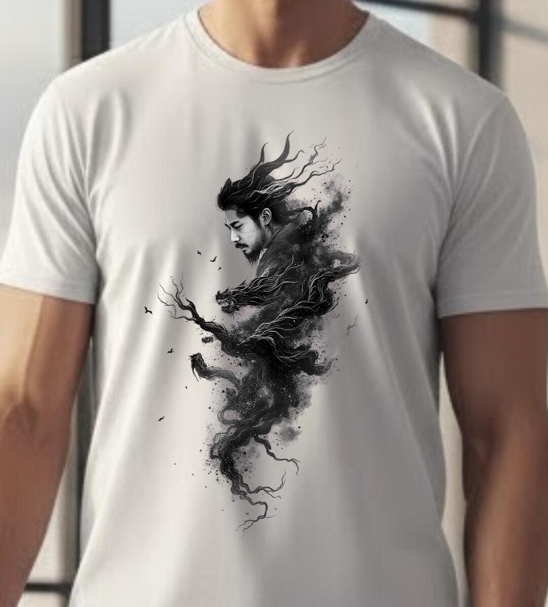 Vapor Man T-shirt | Abstract Ink Figure Graphic Tee - Etsy