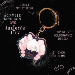 Pink Jirai Girl Keychain | Chibi Anime/manga Holographic Acrylic Charm ...