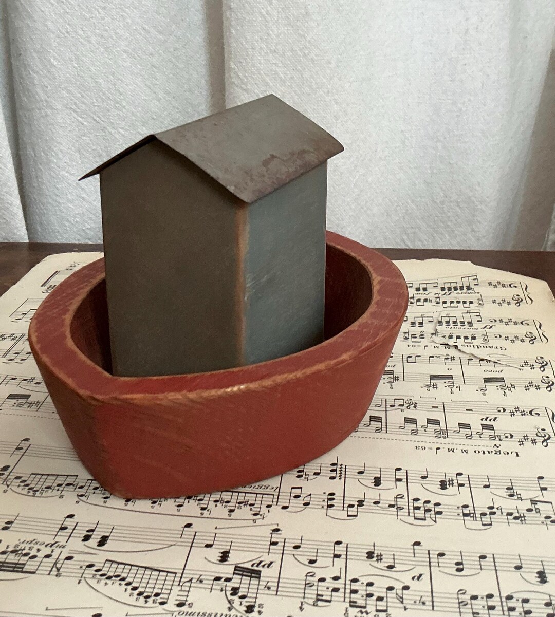 Primitive Noah's Ark-folk Art Noah's Ark-vintage Noah's Ark-hand Made ...