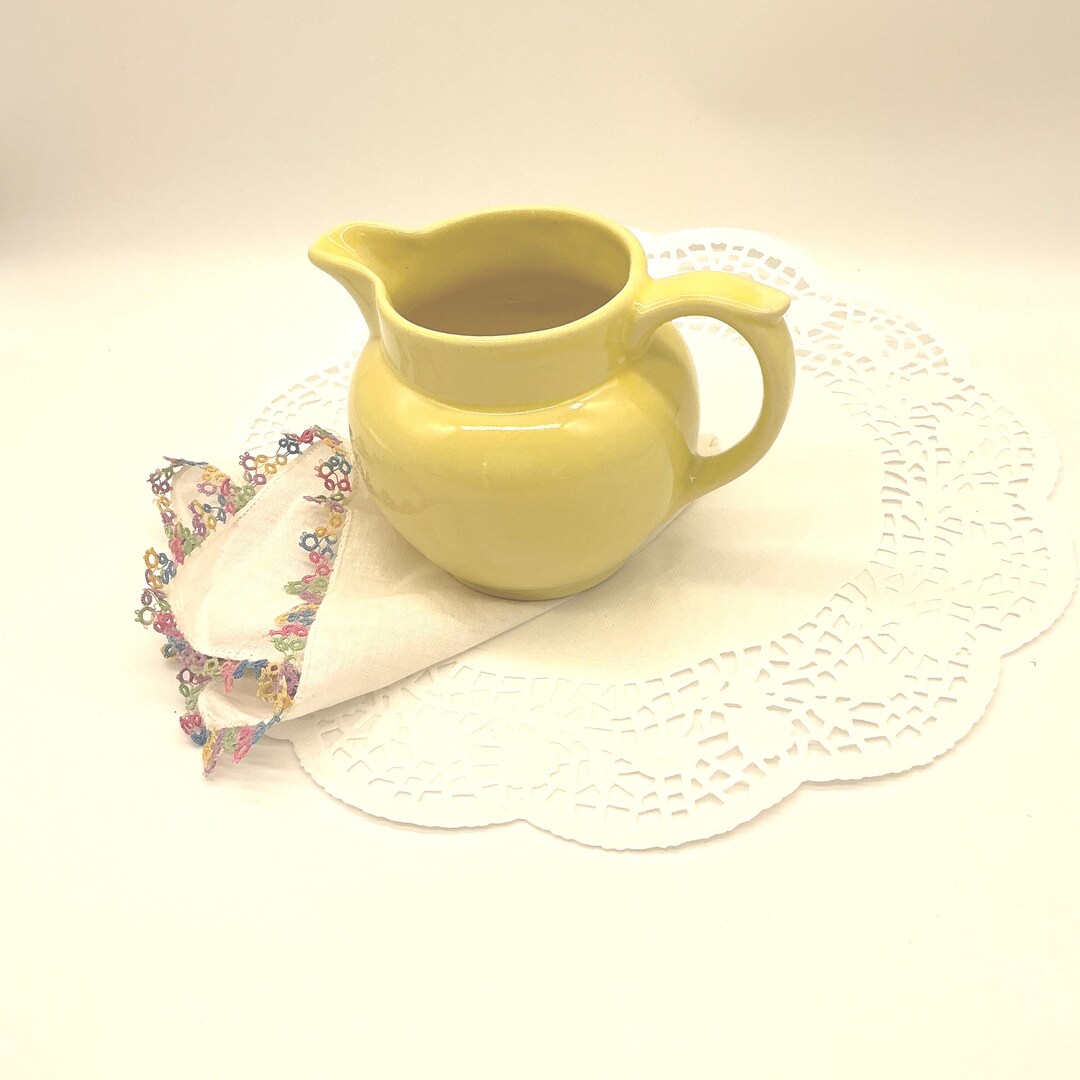 Yellow Pitcher- Small Round Pitcher-mid Century Pitcher-yellow Pitcher ...