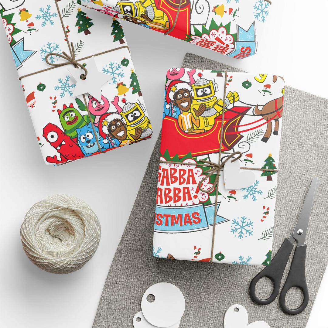 Yo Gabba Gabba Wrapping Paper | Christmas Holiday Giftwrap - Etsy