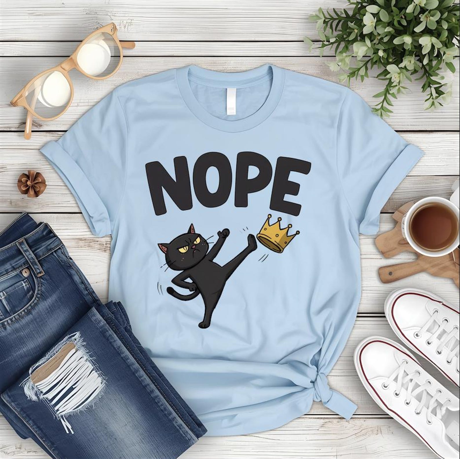 No Kings in America Black Cat Shirt, No Kings Shirt, Funny Political ...