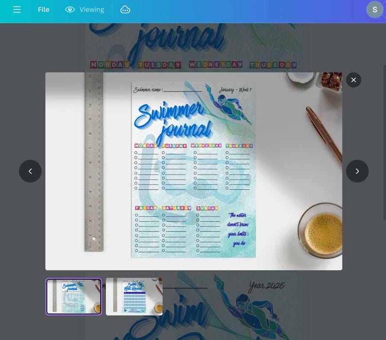 Swimmer Log Book Template - Editable With Canva! - Etsy