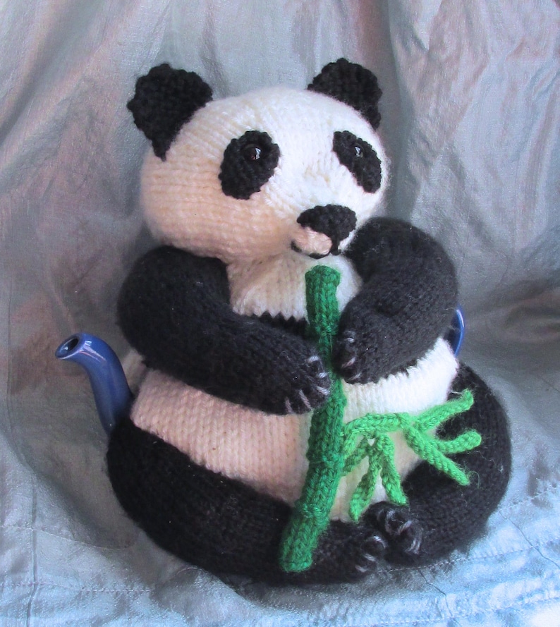 Panda Tea Cosy and Toy KNITTING PATTERN Pdf File by | Etsy