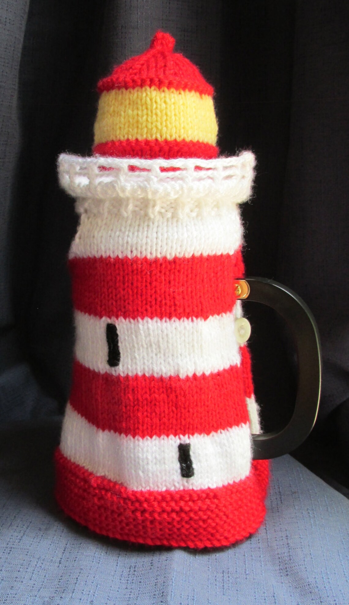 Lighthouse Coffee Pot Cosy KNITTING PATTERN pdf file by | Etsy