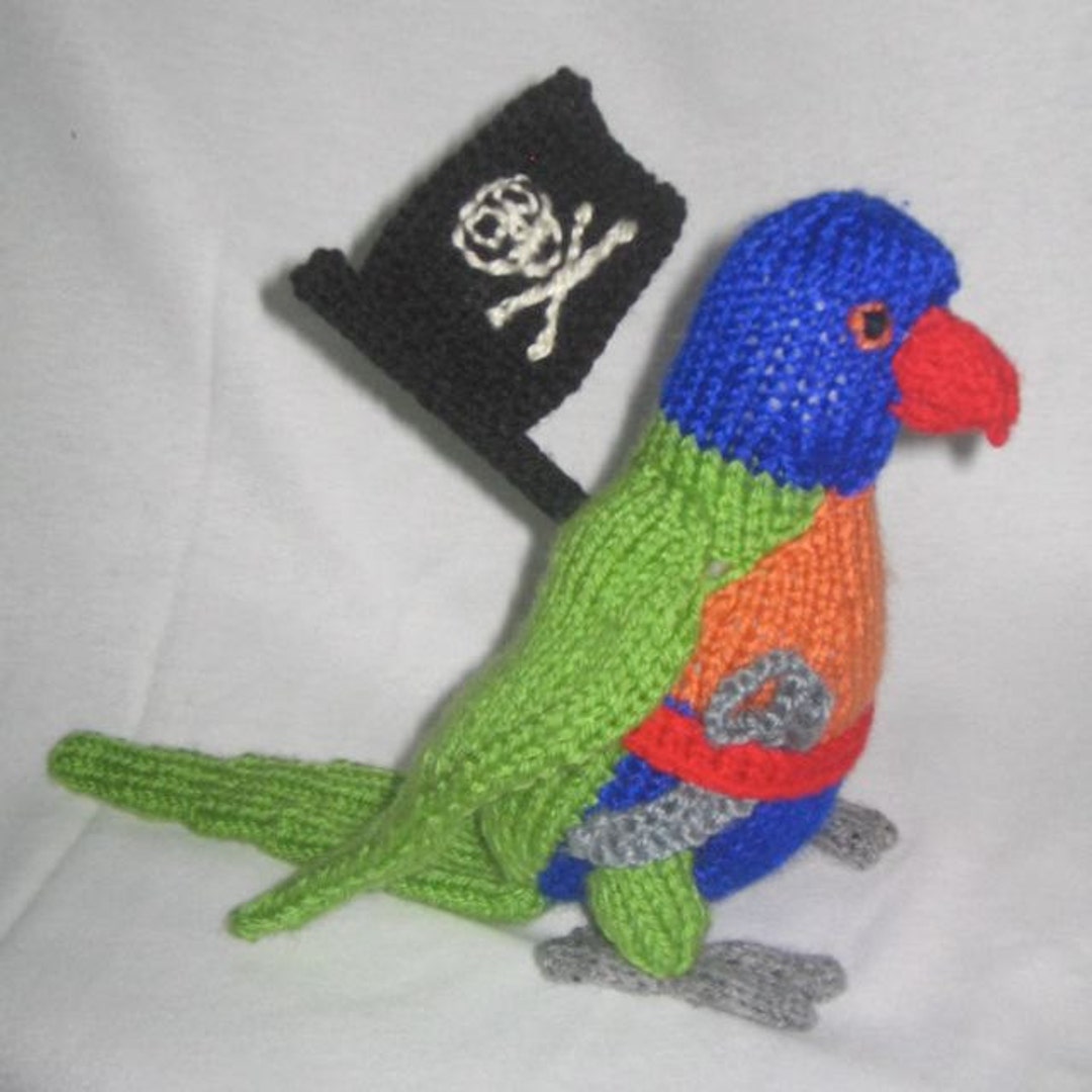 Toy Parrot - With Pirate Accessories: KNITTING PATTERN – Pdf File by ...