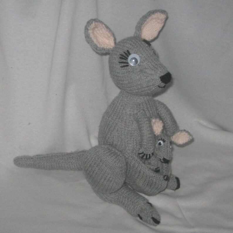 Toy Kangaroo & Joey: KNITTING PATTERN Pdf File by Automatic - Etsy
