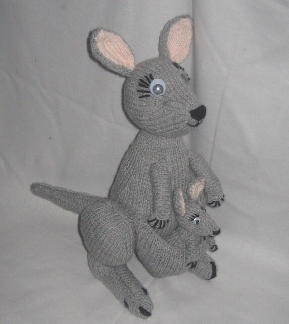 Toy Kangaroo & Joey: KNITTING PATTERN Pdf File by Automatic - Etsy