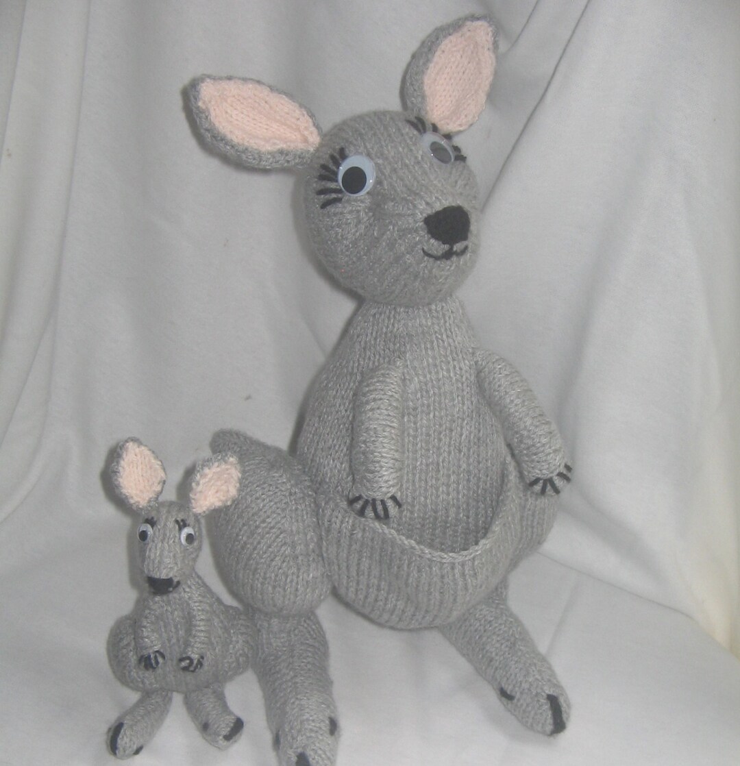 Toy Kangaroo & Joey: KNITTING PATTERN – Pdf File by Automatic Download ...