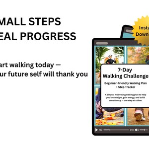 7-day Walking Challenge Printable | Beginner Weight Loss Habit Tracker ...