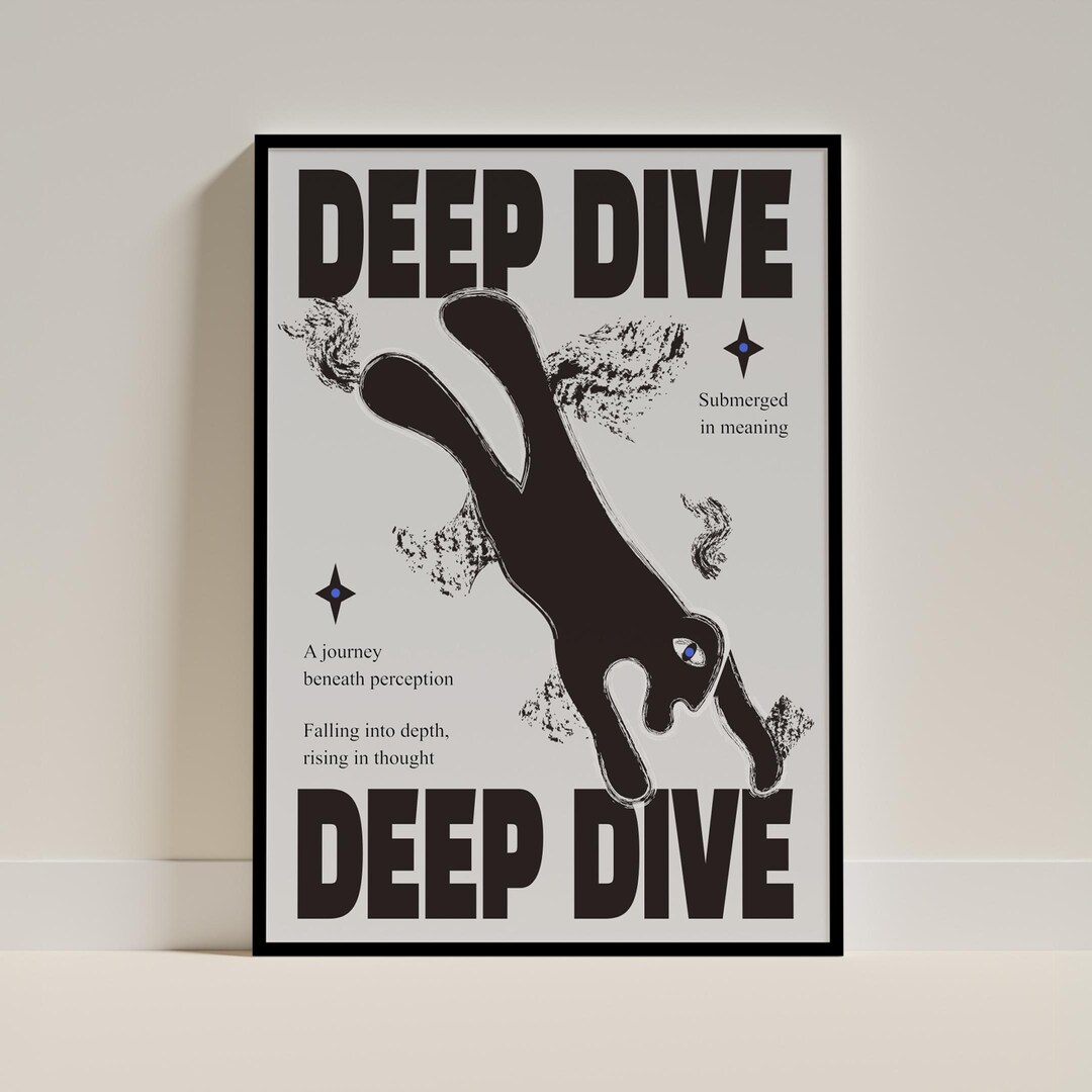 Deep Dive Wall Art Print, Abstract Surreal Poster on Depth and Meaning ...