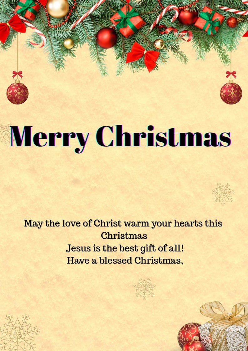 Merry Christmas Quote Poster - Etsy