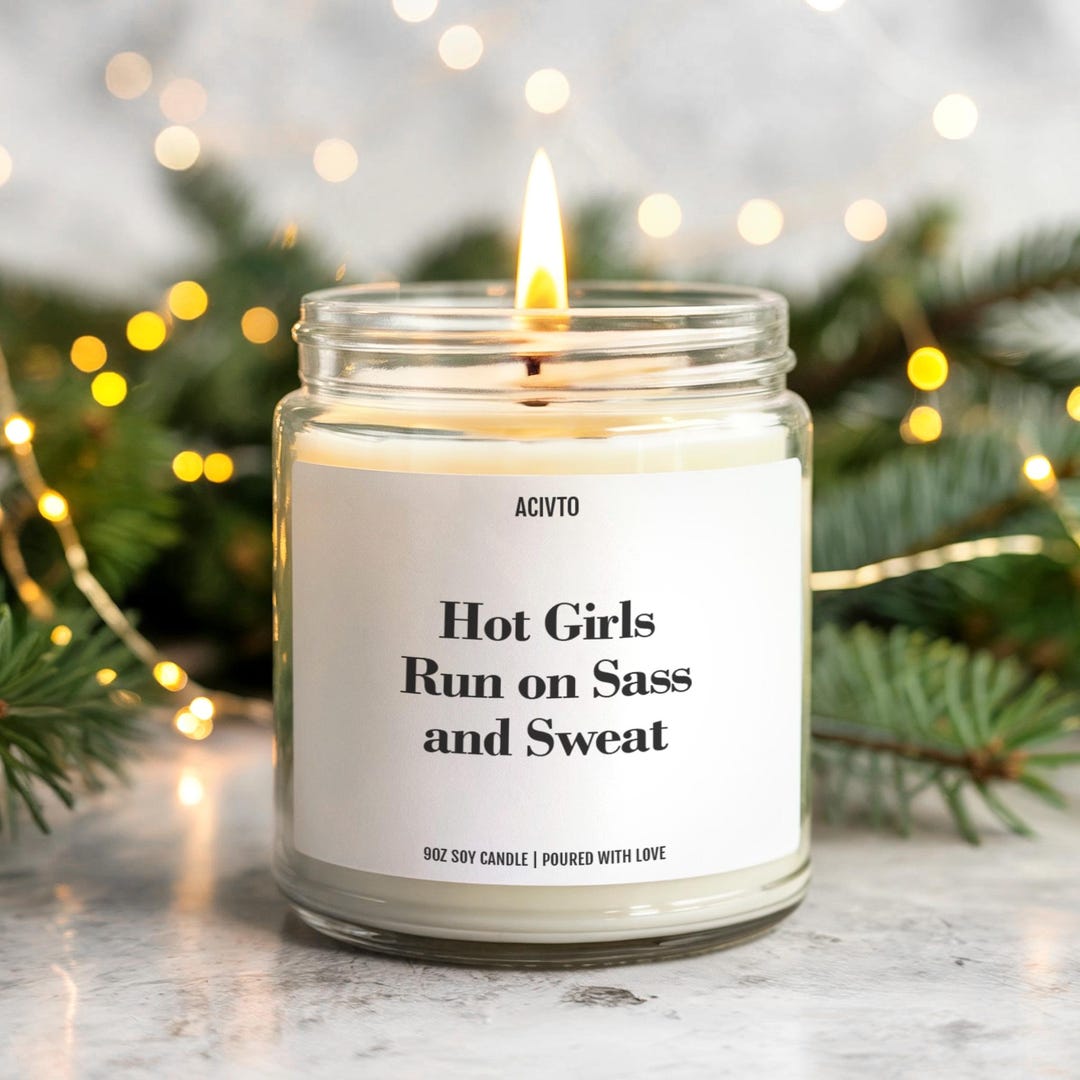 Hot Girls Run on Sass and Sweat Candle, Funny Fitness Candle, Gym Lover ...