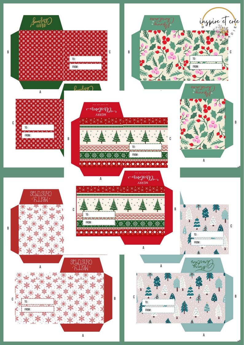 Christmas Money Envelopes (printable & Editable), 3.5 in X 3 In - Etsy