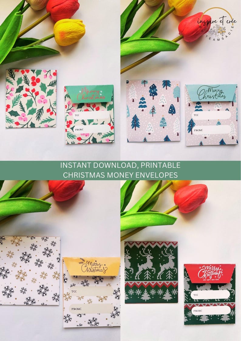 Christmas Money Envelopes (printable & Editable), 3.5 in X 3 In - Etsy