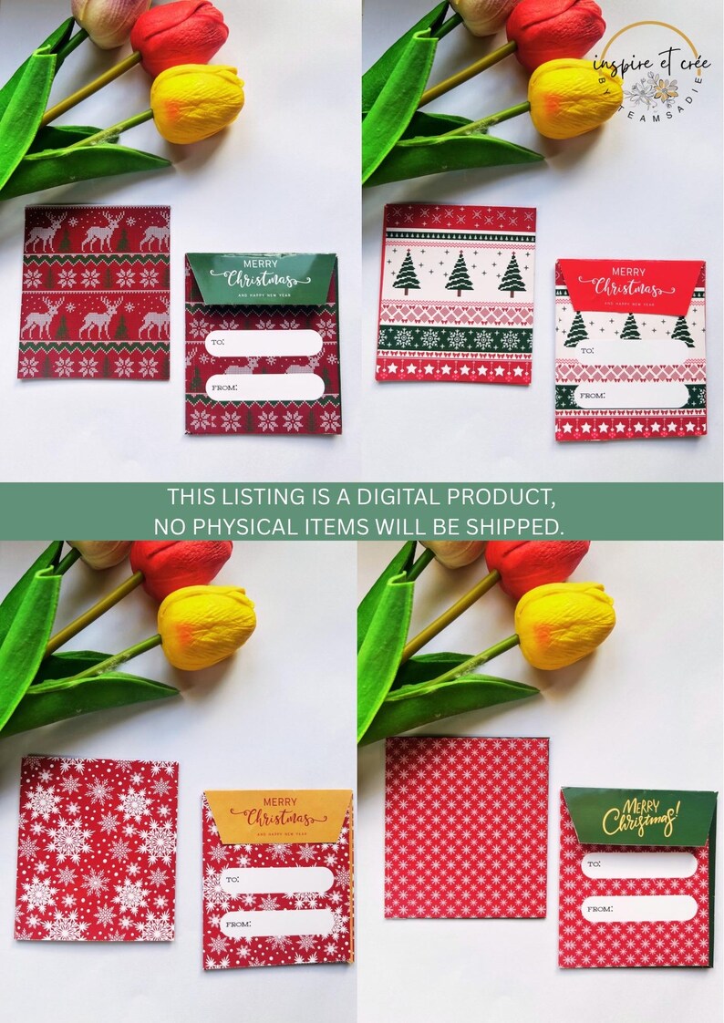 Christmas Money Envelopes (printable & Editable), 3.5 in X 3 In - Etsy