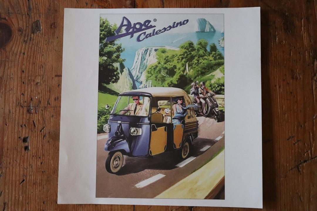 Retro, Piaggio Ape Calessino Artwork Vintage Paper Print! - Etsy
