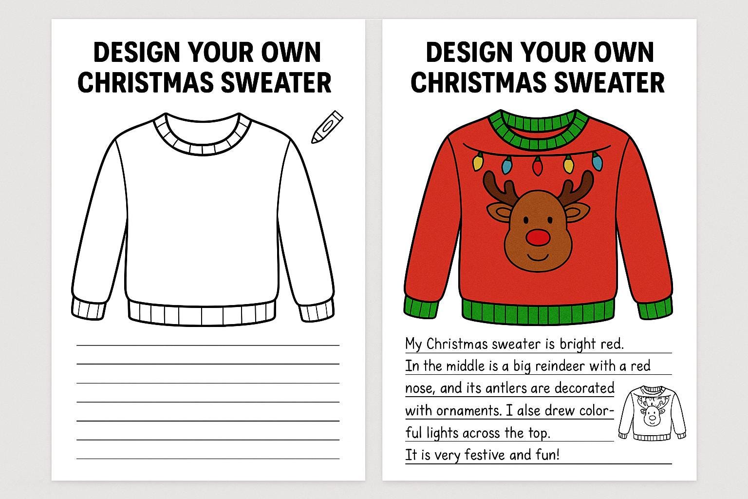 Design Your Own Christmas Sweater Printable - Etsy
