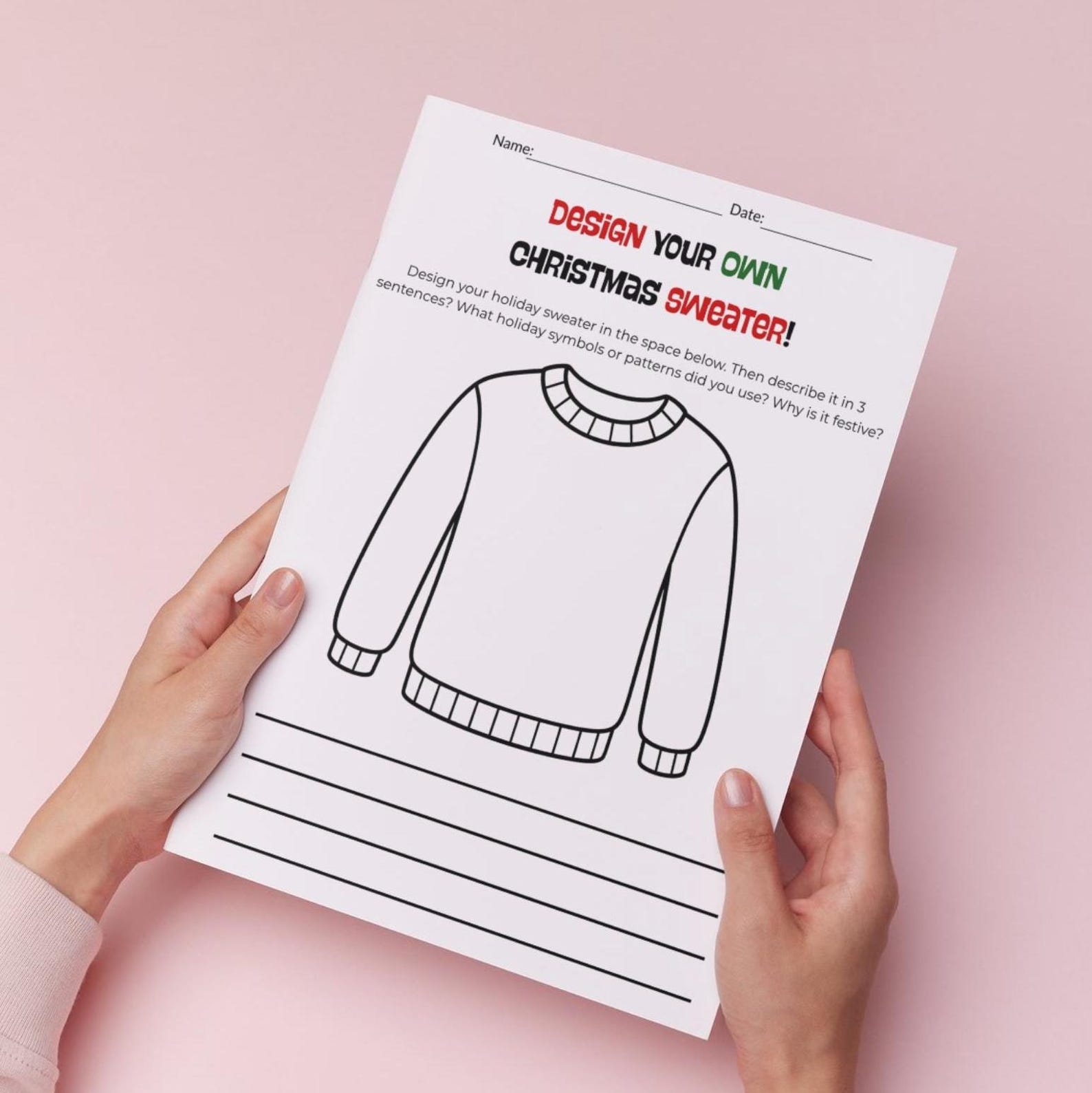 Design Your Own Christmas Sweater Printable - Etsy