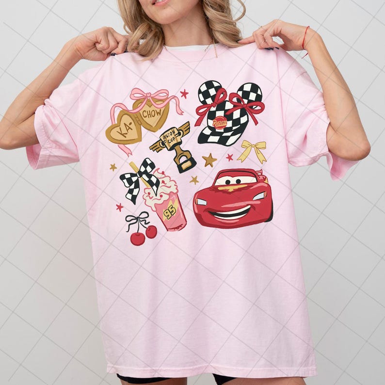 Lazos de coqueta retro Disney Cars PNG, Rayo McQueen, Mater, Doc Hudson ...