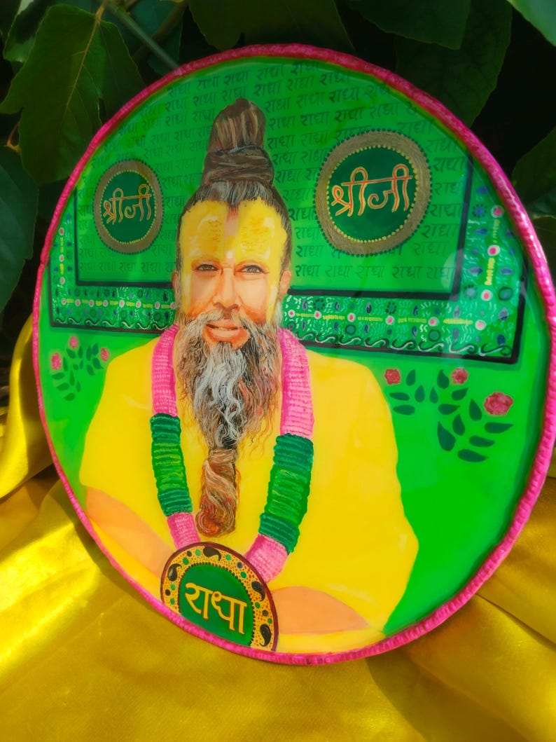 Premanand Ji Maharaj Painting, Hindu Spiritual Guru Art, Acrylic on MDF ...