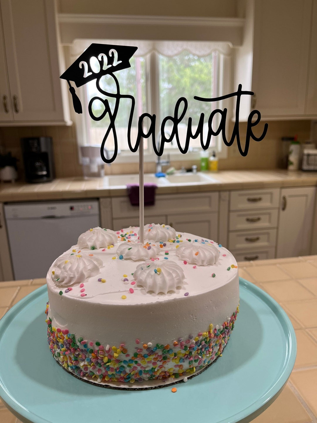 Fancy Graduation Cake Topper 2022 Graduate High School - Etsy